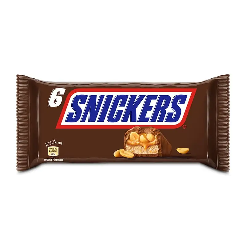 Snickers 6-pack 102 x 50 g från Snickers | #215399 | Choklad | Grossist ...