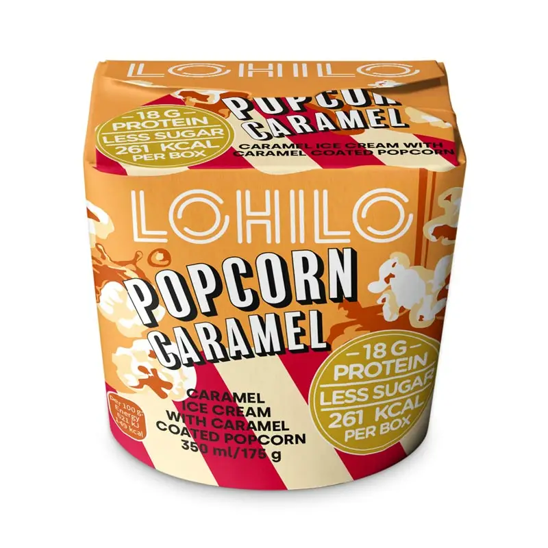 Popcorn Caramel 8 x 350 ml från LOHILO | #42785 | Kulglass | Grossist ...