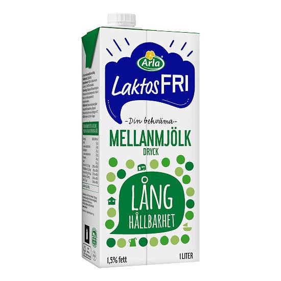 Mellanmjölk Laktosfri, Lång Hållbarhet från Arla | Mjölk | Grossist ...